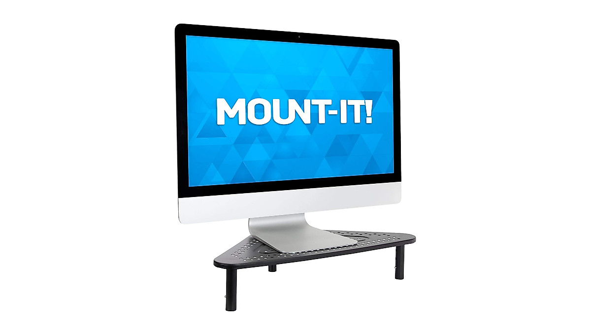 Adjustable Corner Monitor Stand - Ergonomic Desk Riser