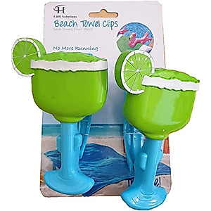 3 Pairs (6 Ct) Cups Style Secure Towel Clips, Beach Towel Holders, Clips, Beach, Patio or Pool Accessories, Portable Towel Clips by C&H Solutions