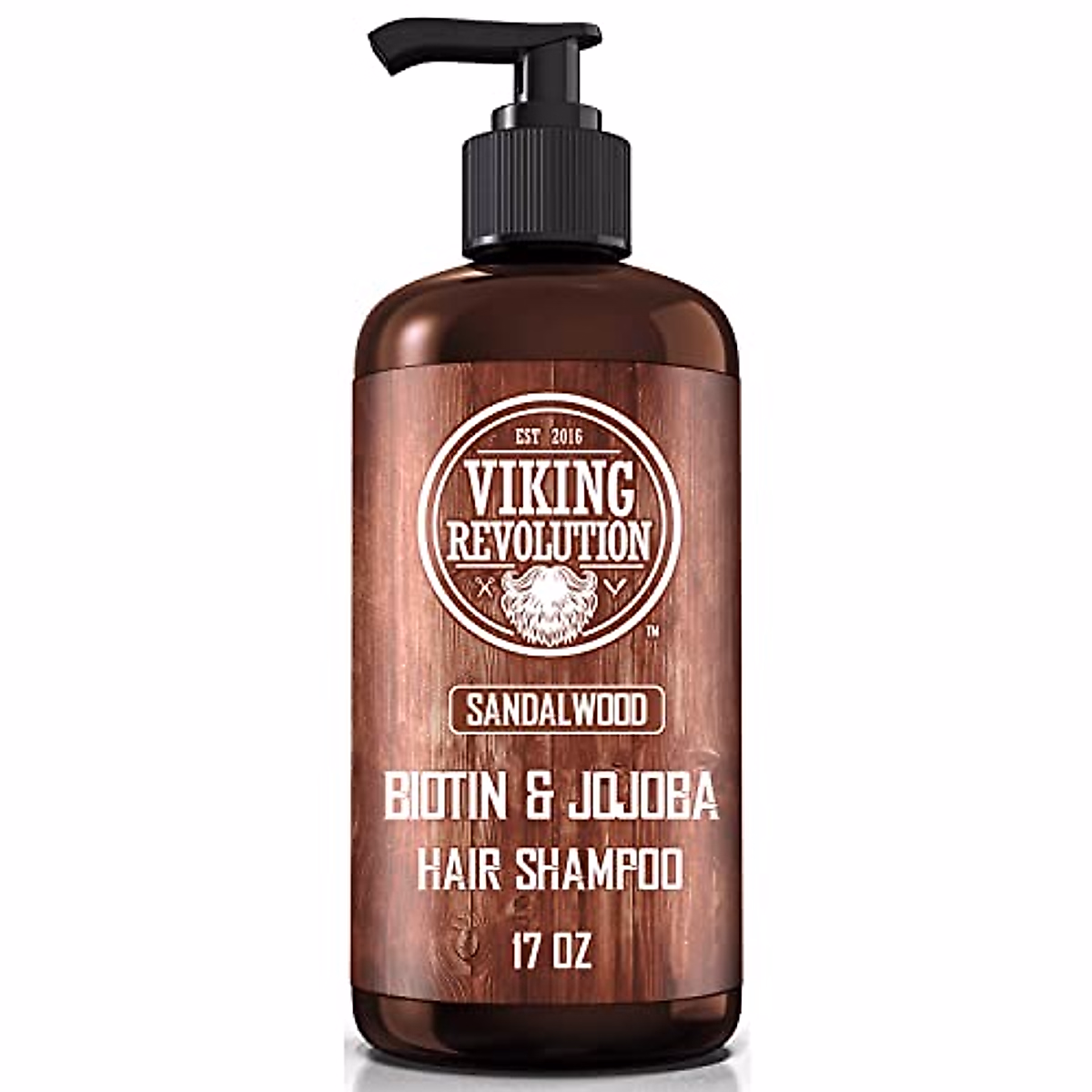 Viking Revolution Sandalwood Shampoo and Conditioner Set with Biotin and Jojoba Oil - Mens Shampoo and Conditioner Set - Natural Hair Shampoo and Hair Conditioner for Men with Vitamin B5 (17 Oz)