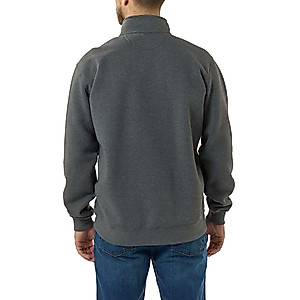 Carhartt Men's Loose Fit Midweight Quarter-Zip Mock-Neck Sweatshirt, Carbon Heather, X-Large