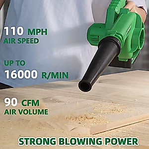 ALTOCRAFT 2-in-1 Jobsite Cordless Blower & Vacuum,20V Max Lightweight Handheld Small Dry Leaf Sawdust Blower Cleaner with 3.0Ah Battery and Charger,110MPH for Workshop Car Dust Blowing and Vacuuming