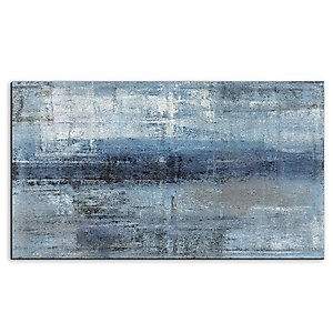 Arttown Abstract Door Mat, 17 x 30 Inch Blue Grey Lines Welcome Doormat Decorative Home Floor Mat, Non Slip Rubber Back and Strong Water Absorption for Outdoor Indoor Entrance Decor