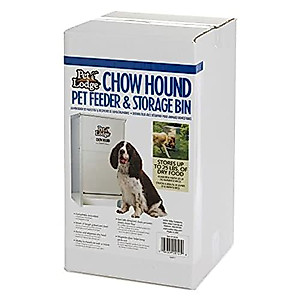 Little Giant CH25 Indoor and Outdoor Dry Food Automatic Heavy Gauge Steel Dog Feeder Chow Hound 25 Pound Capacity (2 Pack)