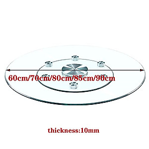 Tempered Glass Lazy Susan Turntable For Dining Table, Round Table Top Rotating Tray, Transparent Rotating Round Turntable 80 CM, Aluminum Alloy Bearing, Silent/Smooth/Not Easy To Dump Aluminium Alloy