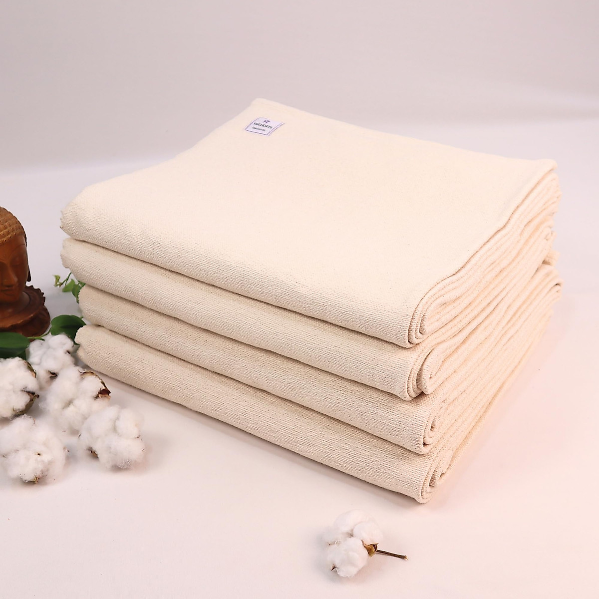 Iyengar Cotton Yoga Blanket Set of Four,Iyengar Yoga Blanket, Handwoven Yoga Blanket, Cotton Yoga Blanket, Restorative Yoga, Blanket for Yoga