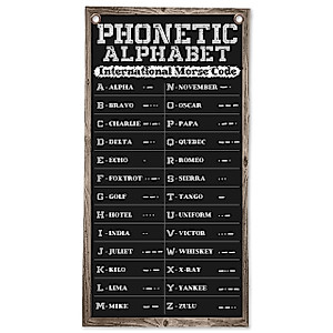 Phonetic Alphabet Morse Code - Educational Tool Wall Chart for Kids, Students and Adults, Military Alphabet Morse Code Chalkboard Style, 16x32 Canvas Wall Scroll Art Poster