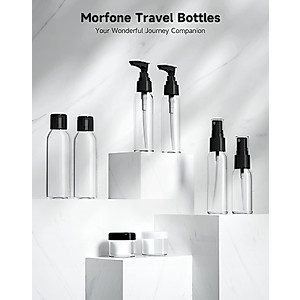Morfone Travel Bottles kit, TSA Approved Travel Size Containers for Toiletries Leak Proof Refillable Liquid Travel Accessories with Toiletry Bag for Cosmetic Shampoo Conditioner Lotion