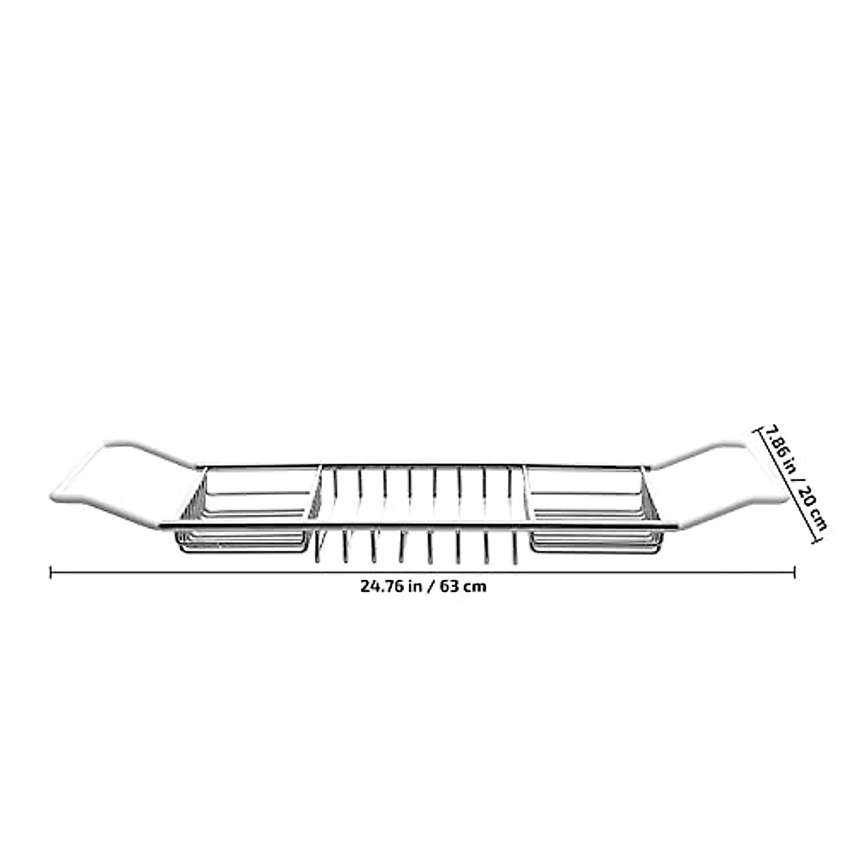 Wire Bathtub Caddy Tray Stainless Steel Over Bath Tub Racks Shower Organizer Shampoo Soap Razors Book Bath Caddy