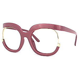 VOOGLAM Oversized Red Square Eyeglasses Glasses for Women with Clear Lens Fredia OX739865-05