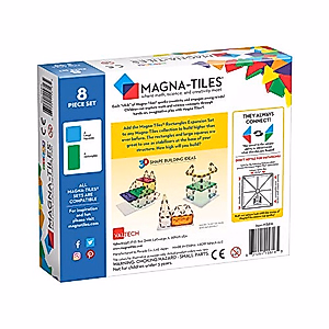 Magna Tiles Rectangles Expansion Set, The Original Magnetic Building Tiles for Creative Open-Ended Play, Educational Toys for Children Ages 3 Years + (8 Pieces)