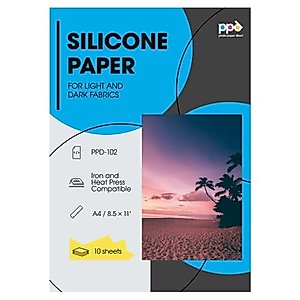 PPD Silicone Papers for T Shirt Transfer Iron or Heat Press A4 PPD-102 10 Sheets