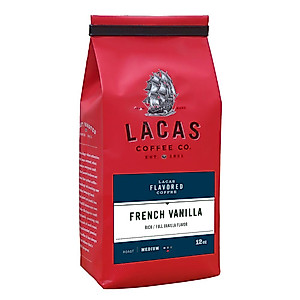Lacas Coffee Company Flavored Coffee French Vanilla Whole Bean 12oz