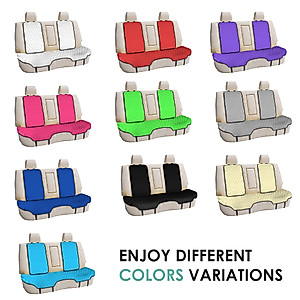 FH Group Car Seat Cushion Neosupreme Automotive Seat Cushions - Universal Fit, Rear Car Seat Cushion, Car Seat Cushions With Non-slip Silicone Backing for SUV, Sedan, Van Rear Set Black