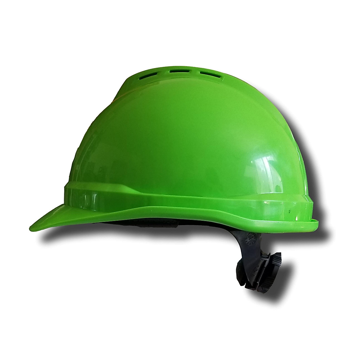 MSA Safety 10035212 Hard Hat with 4-Point Fas-Trac III Ratchet Suspension, Hi-Viz Green