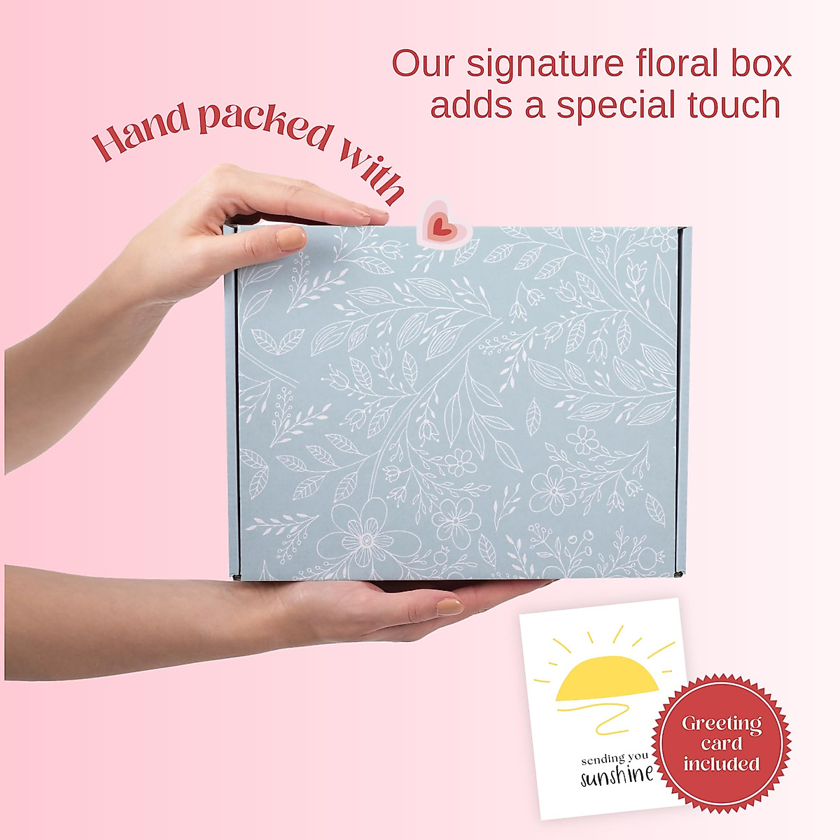 Unboxme Sunshine Celebration Gift For Women | Self Care Package with Herbal Tea, Popcorn, Bath Bomb, Candle, Fluffy Socks, Lip Balm, Scrunchie & Sending Sunshine Card | Mother's Day Gifts