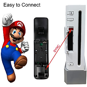 Wii Controller 2 Pack, Wii Remotes with Motion Plus and Nunchucks Compatible with Wii & Wii U Console, Wireless Remote come with Silicone Case and Wrist Strap (2 Black)