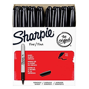 Permanent Marker Fine Point,Fine Point Black with Sharpie Permanent Marker Quick Drying/Waterproof - 36 Count (1 Pack)
