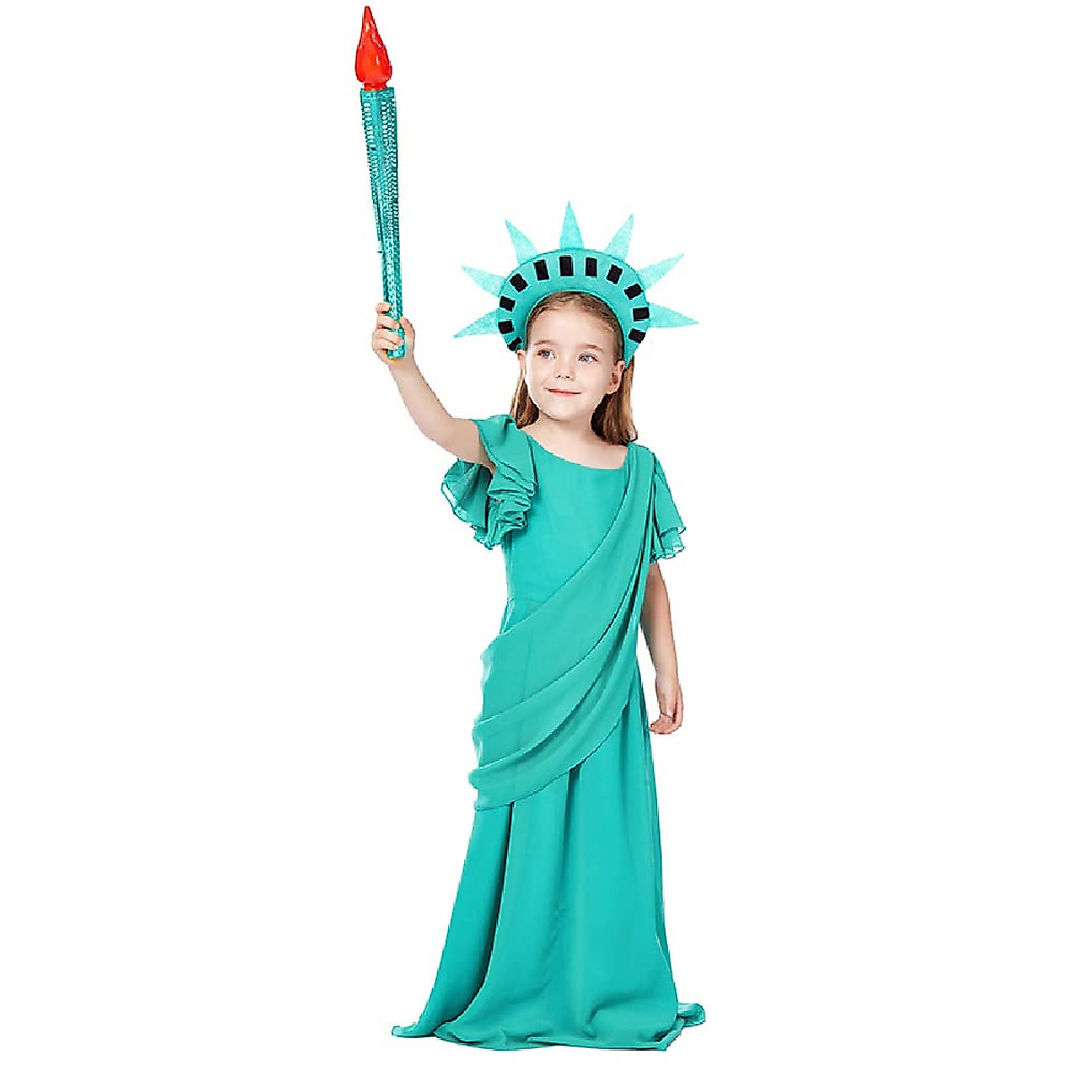 Quenny Halloween Costumes,Children American Statue Of Liberty Cosplay Costumes,Party Ancient Greek Girl Performance Dresses
