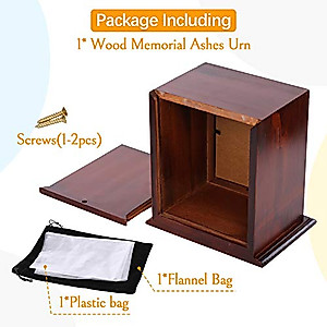 BRKURLEG Dog Urns for Ashes, Wood Pet Urn with Photo Frame, Urn for Dogs Ashes, Pets Ashes Box Cremation for Cats Dogs, Dog Ashes Keepsake Box, Memorial Box for Dog Ashes, Animal Urns for Ashes
