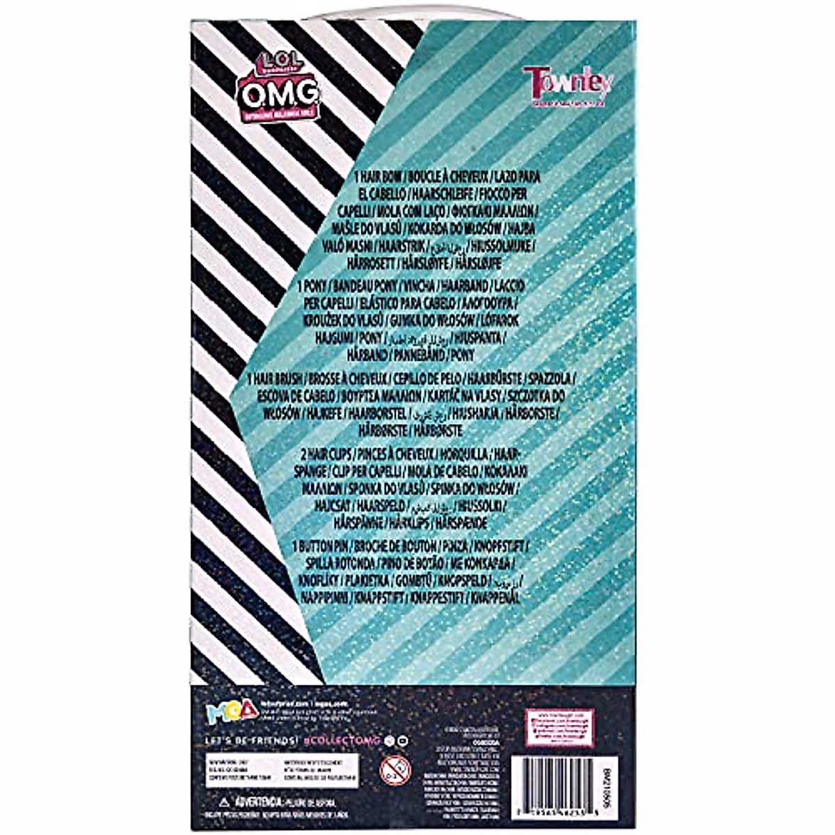 L.O.L Surprise! Townley Girl Hair Accessories Box|Gift Set for Kids Girls|Ages 3+ (6 Pcs) Including Hair Bow, Hair Clips & Brush, Button Pin and More, for Parties, Sleepovers & Makeovers