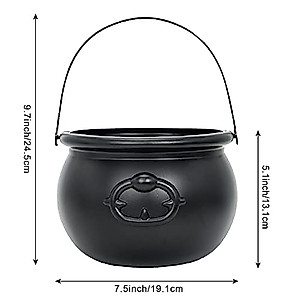 JOYIN Large Halloween Black Cauldron 7.5'', Halloween Candy Cauldron, Candy Kettle, Pot and Bucket, Black Witch Cauldron Candy Holder, Halloween St. Patricks Party Favor Decoration
