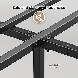 BONSOIR King Size Bed Frame Steady Steel Platform with Wood Headboard/Footboard,No Box Spring Needed, Easy Assembly, Squeaking Free (King Size)