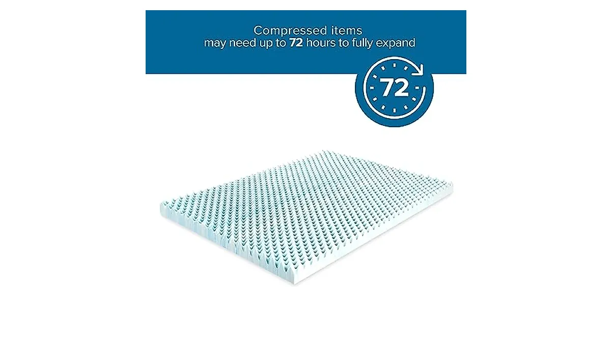 ZINUS Cooling Gel Memory Foam Mattress Topper Queen - Stay Cool ...