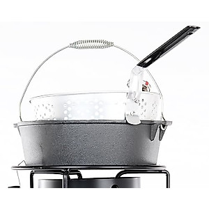 King Kooker CIFFB 6-Quart Cast-Iron Dutch Oven with Aluminum Lid and Basket