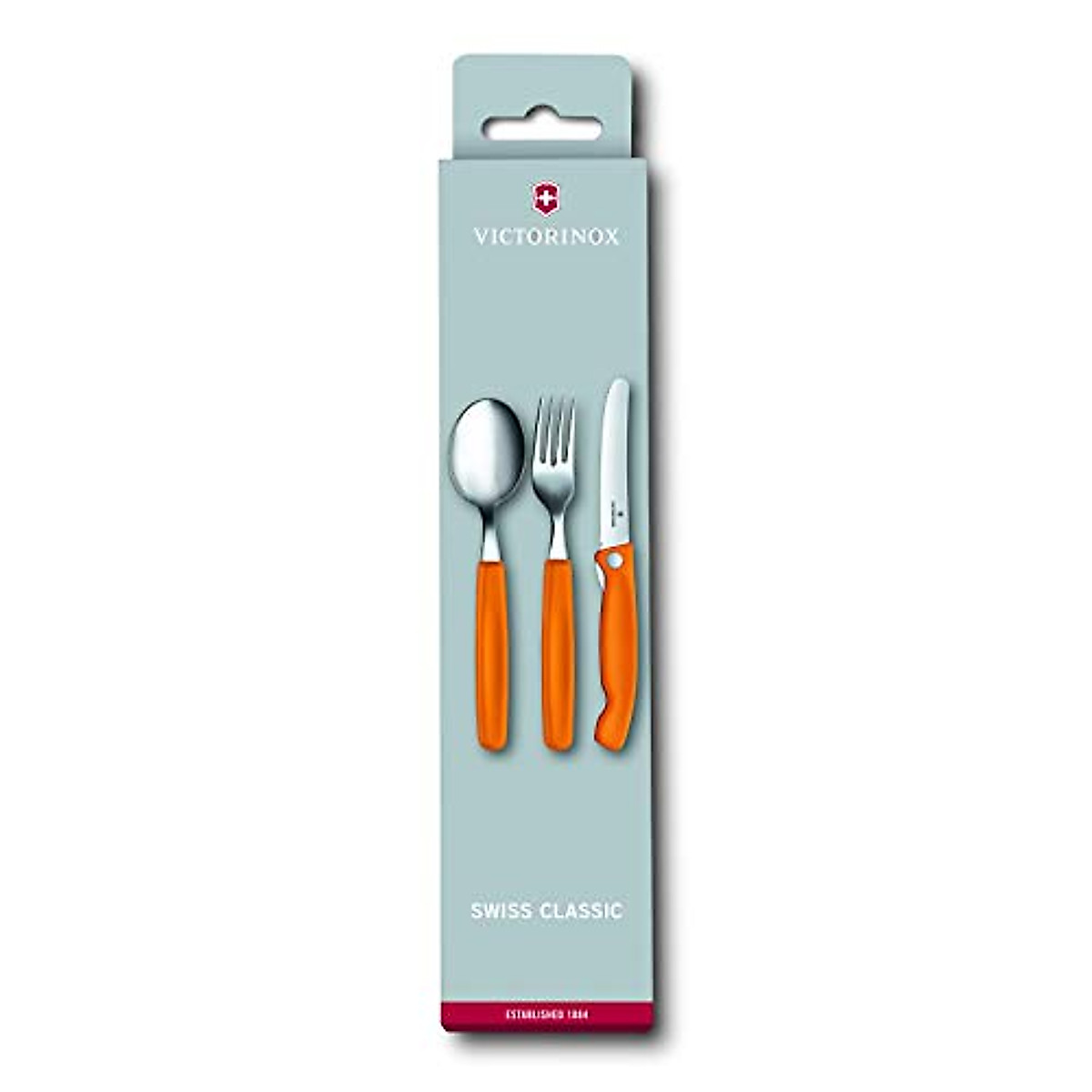 Victorinox Swiss Classic Paring Knife, Fork and Spoon Set Orange 3 piece