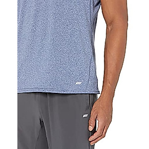 Amazon Essentials Men's Tech Stretch Muscle Shirt, Blue Heather, Large