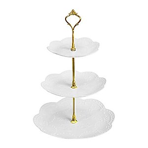 Coitak 3 Tier Cupcake Stand, Plastic Tiered Serving Stand, Dessert Tower Tray for Tea Party, Baby Shower and Wedding (Round)