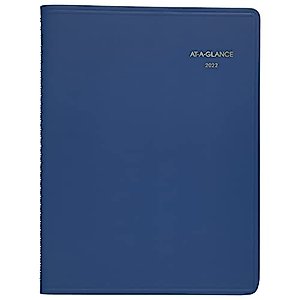 AT-A-GLANCE 2023 Weekly Planner, Quarter-Hourly Appointment Book, 8-1/4" x 11", Large, Fashion Color, Blue (7094020)