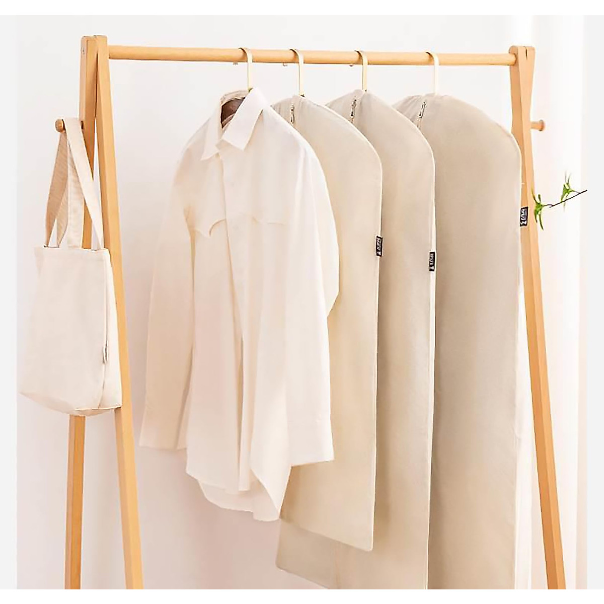 100% cotton canvas garment bags for closet storage and travel suit bags for clothes, coats, jackets, shirts, dresses suit garment cover for hanging clothes storage (24''x59'')