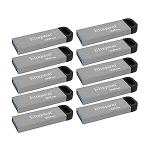 Kingston DataTraveler Kyson 32GB High Performance USB 3.2 Metal Flash Drive Durable and Lightweight (10-Pack)