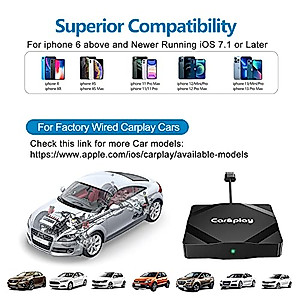 Geohyecc Wireless CarPlay Adapter for iPhone,2023 Newest Apple CarPlay Wireless Dongle for OEM Factory CarPlay Cars,Built-in 5G Chip&5.8 GHZ WiFi Rate,Auto Connect No Delay Online Update,Plug&Play
