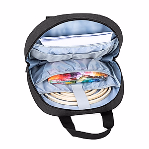 CURMIO Embroidery Bag, Portable Embroidery Project Storage for Embroidery Hoops, Floss, and Cross Stitch Supplies, Bag ONLY, Black (Patented Design)