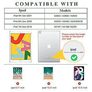 Vimorco Shell Case for ipad 9th Generation 2021/ ipad 8th Generation 2020/ ipad 7th Gen, ipad 10.2 inch Case, Soft Rubber Back Cover, Multiple Stand Auto Wake/Sleep, Glowing Tree