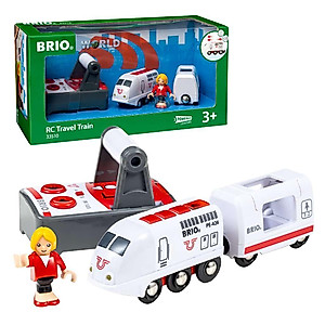 BRIO Remote Control Travel Train - Kids Toy with Light and Sound Features | Battery Operated | Compatible with Wooden Railway Tracks | Perfect for Toddlers Age 3+