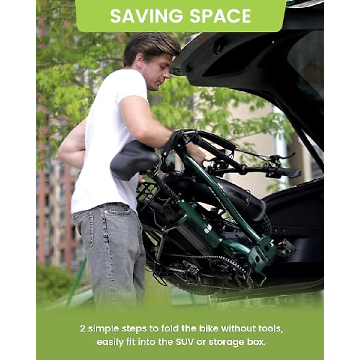 Mukkpet GL Electric Bike for Adults,Peak 1500W Foldable Ebike,28MPH 65Miles Electric Bike with 48V 15AH Removable Battery,20" X 4.0 Fat Tire Electric Bike,7 Speed