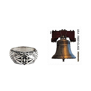 NOVICA Artisan Handmade Sterling Silver Ring Indonesian Domed No Stone [crownbezel 0.7 in L x 0.4 in W x 0.2 in H Band Width 4 mm W] ' Fleur De Lis'