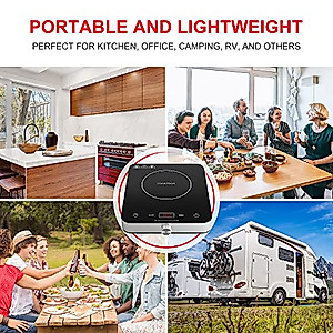 COOKTRON Single Induction Cooktop Countertop Burner with Fast Warm-Up Mode, 10 Temperature 9 Power Settings, Portable Induction Cooker Cooktop 1800w with Child Safety Lock & Timer