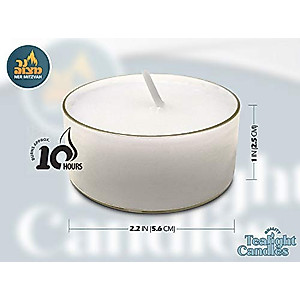 Ner Mitzvah Tea Light Candles - 16 Pack - White Unscented Tealight Candles - Long Burning - 10 Hours