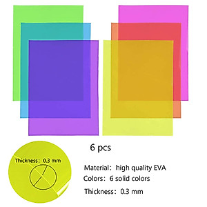 AOUXSEEM Jelly Transparent Leather Vinyl Sheets,Candy Solid Colors Waterproof Faux Leather Fabric Sheets 【6 Pcs/21 x 30 cm】Perfect for Making Bows Earrings Handbags (Bright Solid Colors)