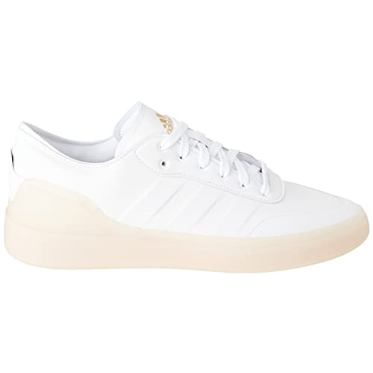 adidas Women's Court Revival Sneaker, White/White/Gold Metallic, 7.5