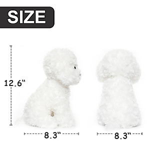 WEIGEDU White Toy Poodle Stuffed Animal - Bichon Frise/Maltese/White Labradoodle Plush Toy for Kids and Babies - Perfect Birthday & Easter Gift, 12.6"