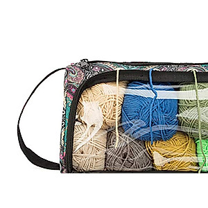 Pacmaxi Yarn Storage Knitting Organizer Carrying Yarn Holder Lightweight Yarn Storage Bag Portable Knitting Organizer for Cotton Yarns, Crochet Hooks, Knitting Needles(Up to 10 Inch)(Bag Only) (Blue)