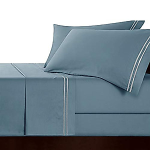 CHUN YI 3pcs King Bedding Duvet Cover Set Cotton Tencel Lyocell Bed Set, Duvet Cover King Cal King, 1 Duvet Cover and 2 Pillowcases, King/California King, Light Blue