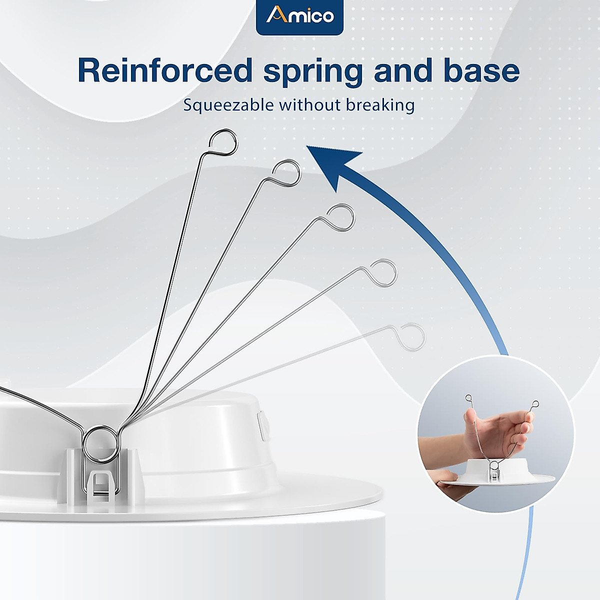 Amico 5/6 inch 5CCT LED Recessed Lighting 20 Pack, Dimmable, IC Rated, 12.5W=100W, 950LM Can Lights with Baffle Trim, 2700K/3000K/4000K/5000K/6000K Selectable, Retrofit Installation - ETL & FCC