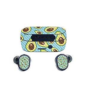 MightySkins Carbon Fiber Skin for SkullCandy Sesh True Wireless Earbuds - Blue Avocados | Protective, Durable Textured Carbon Fiber Finish | Easy to Apply, Remove, and Change Styles | Made in The USA