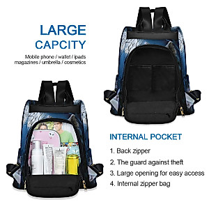 ALAZA Dark Night Wolf and Full Moon Backpack for Daily Shopping Travel